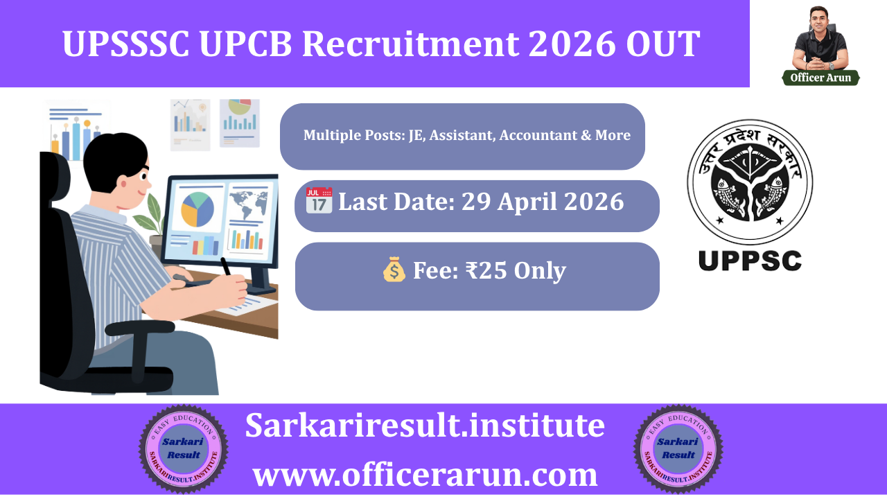 UPSSSC UPCB Recruitment 2026 Apply Online